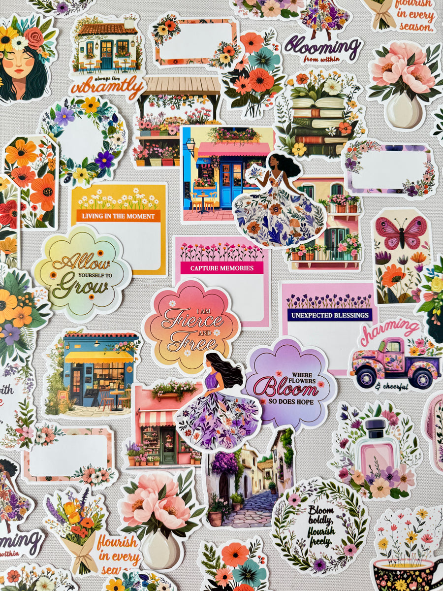 Flourish and Thrive Sticker Collection of 50 by Journal Junk – DG Journals