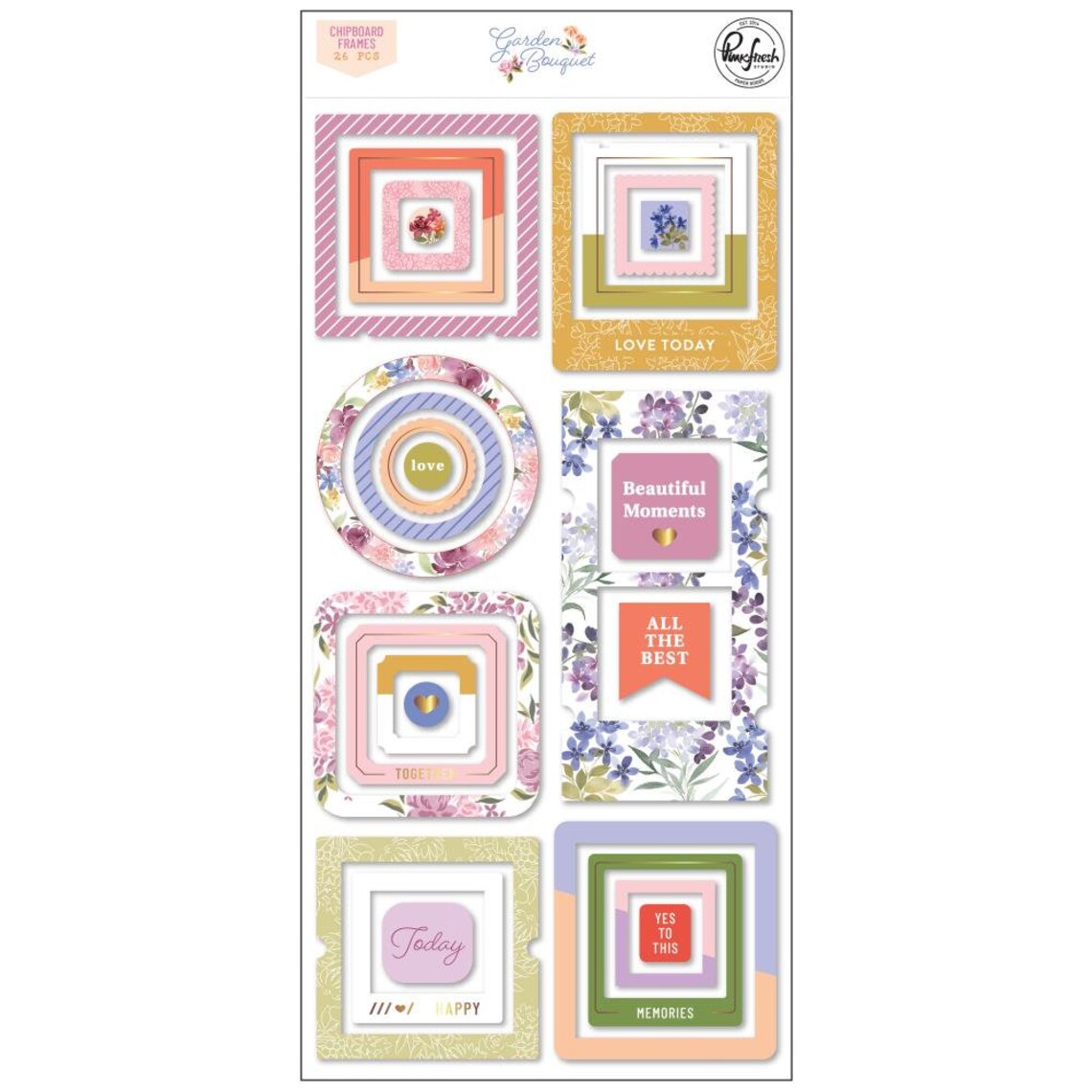 Floral Elegance Chipboard Frame Sticker – DG Journals